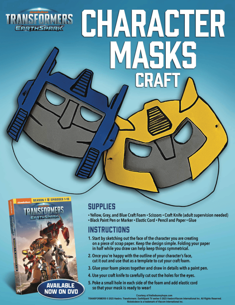 Character Mask inspired by Transformers: EarthSpark: Season 1, Episodes ...